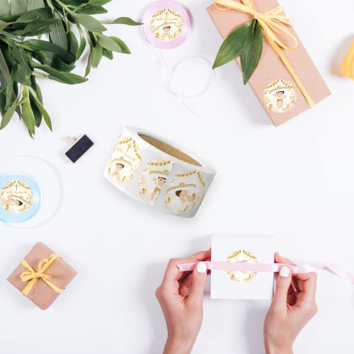 500Pcs Mi Bautizo Decor-Mi Bautizo Stickers Roll Thank You Label Stickers for Boy God Bless,Baptism Party Decoration Christening Supplies Gift Bags Box Envelope Seal Sticker