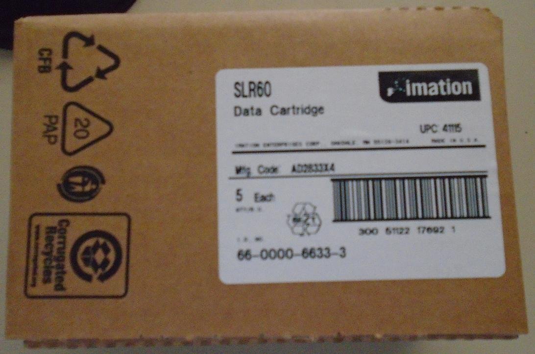 5/PK of IMATION 41115 SLR60 Data Tape Cartridges, 5 Pack in MFG Box