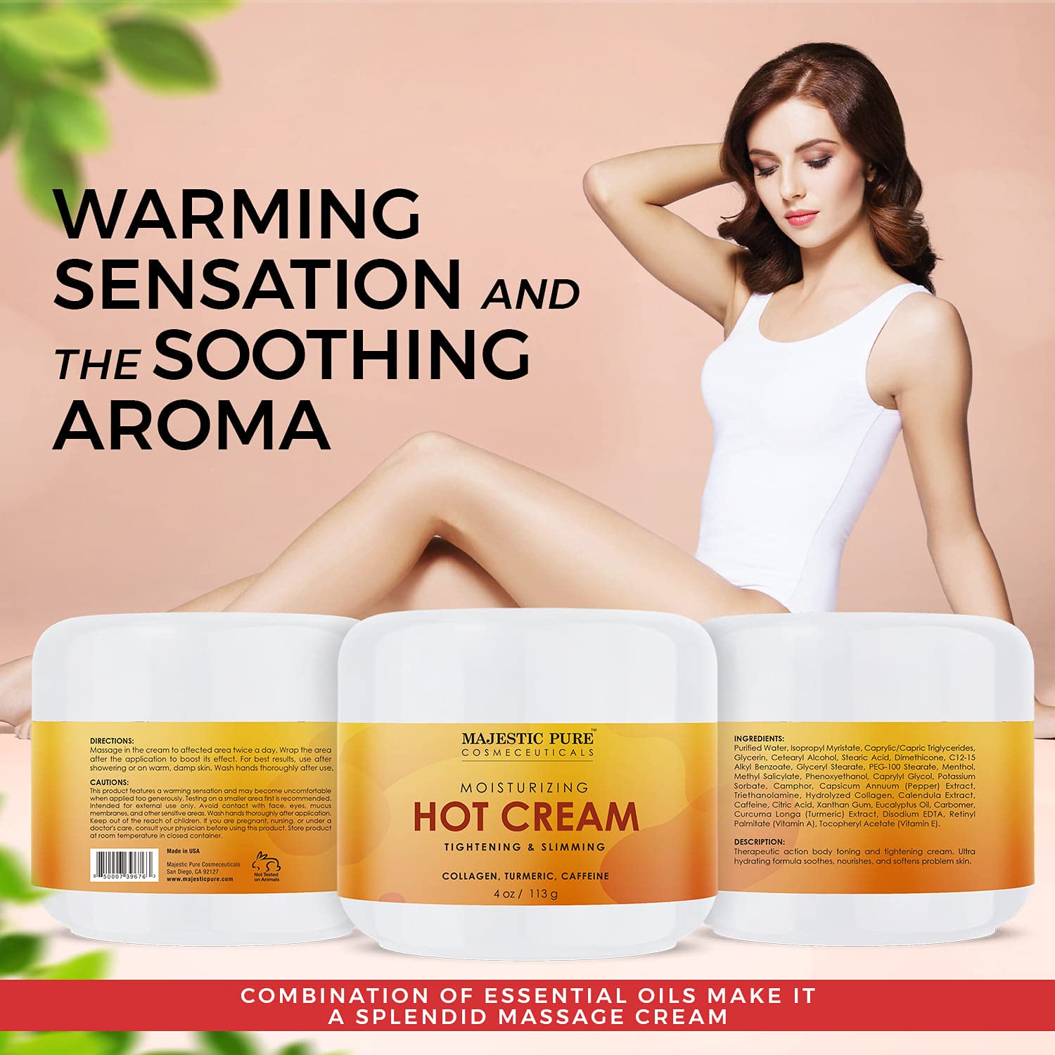 Majestic Pure, Moisturizing Cream (4 Oz, Hot Cream)