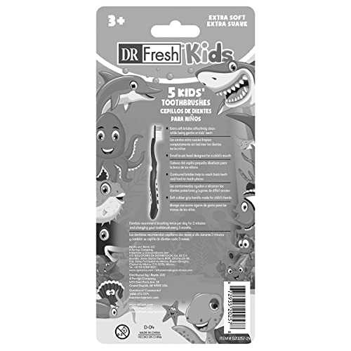 5 Pack Dr. Fresh Kids' Extra Soft Toothbrushes