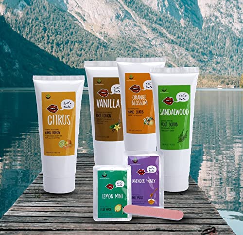 Mother's Day Gift Box Skincare Spa Set. Luxury Spa Gift Set with Hand Mask & Foot Peeling Mask for Working Hands Lotion Gift Set for Hardworking Women & Men! Moisturizing Healing Skincare Kit.