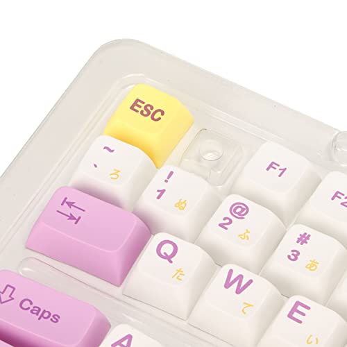 130 Keys Keycap, XDA Heat Sublimation Clear Handwriting PBT Keycap Set for 84 87 96 98 100 104 108 Keys Mechanical Keyboard Switch US Layout Mechanical Gaming Keyboard