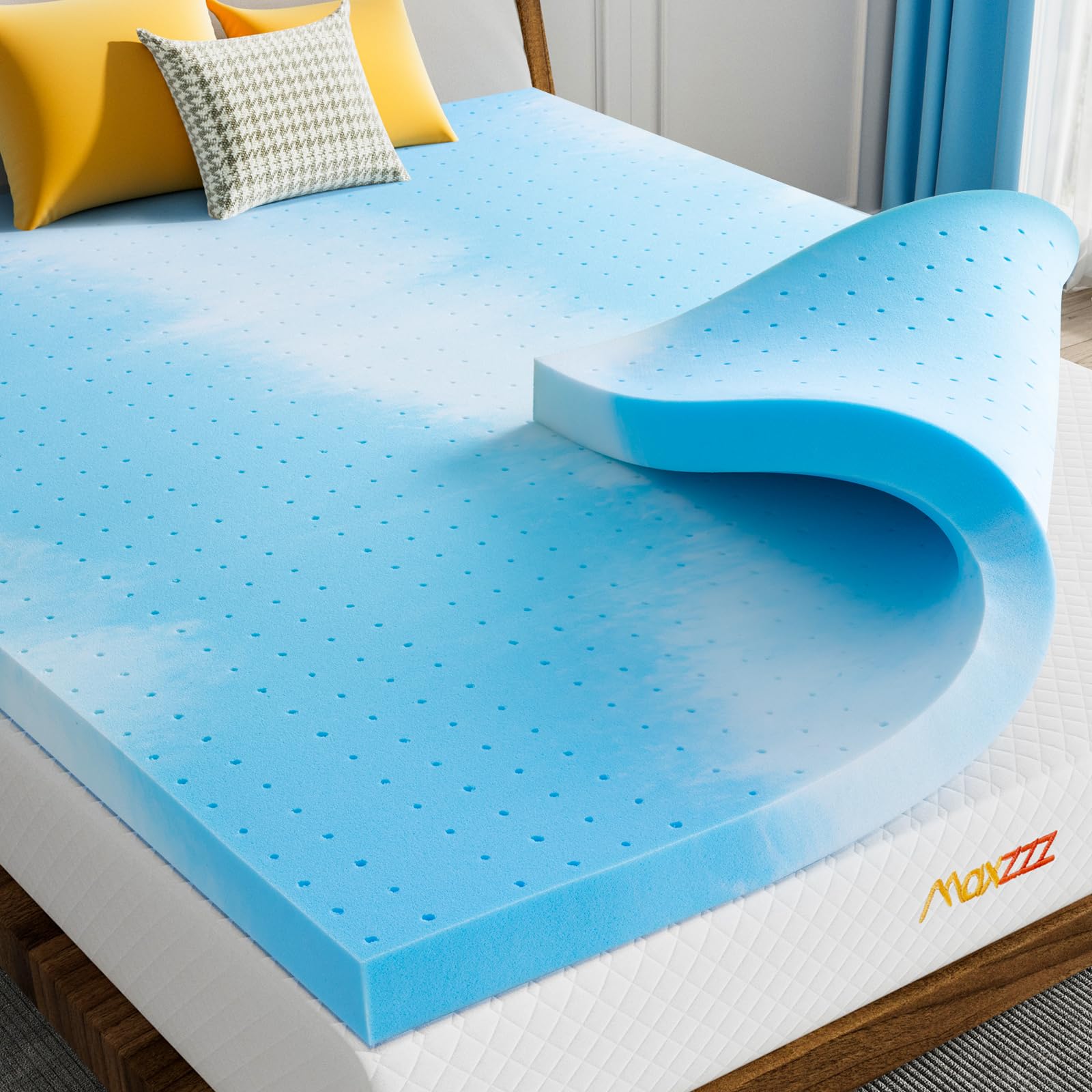 2 Inch Memory Foam Mattress Topper Queen, Gel Foam Queen Size Mattress Topper for Pressure Relief, High Density Cooling Memory Foam Pad, Premium Soft Mattress Topper, Certipur-Us Certified
