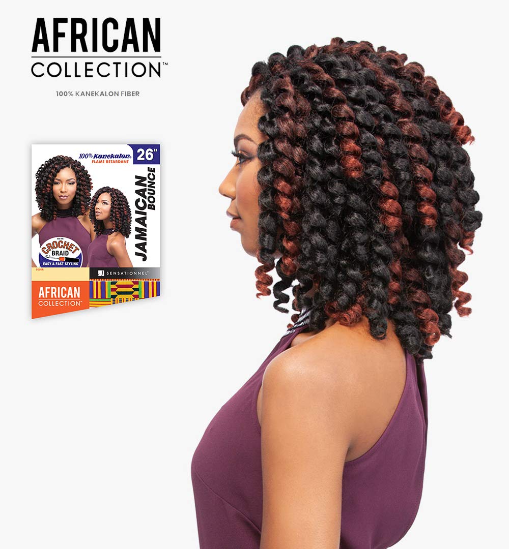 6 Packs Deal!!! JAMAICAN BOUNCE 26" - Sensationnel African Collection Crochet Braid (6-PACK, 1B Off Black)