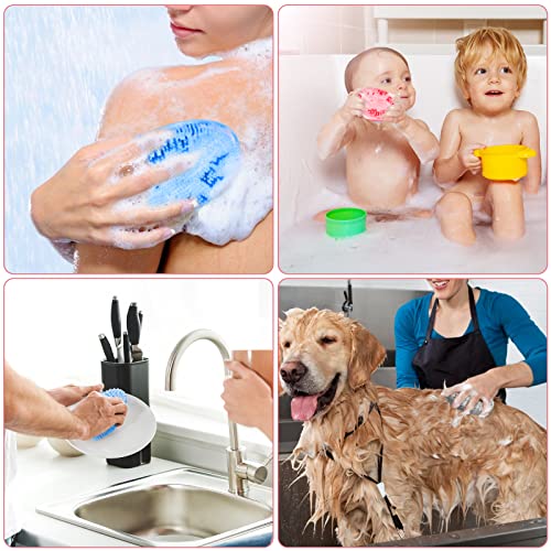 3 Set of Multifunctional Silicone Body Scrubber Loofah Soft and Skin-Friendly-,Easy to Clean,Scalp Massage ,Durable and Hygienic - Suitable for Various People and Pets (3 Count)