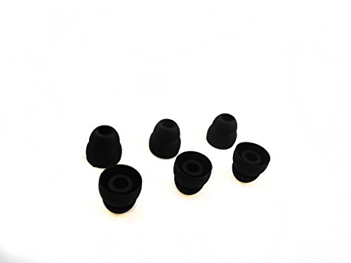 3 Pairs Black Double Flange Silicone Earbuds EarTips 5mm Connector for Beats by dre Powerbeats 2 Wireless Sennheiser IE6 IE7 IE8 Earphones