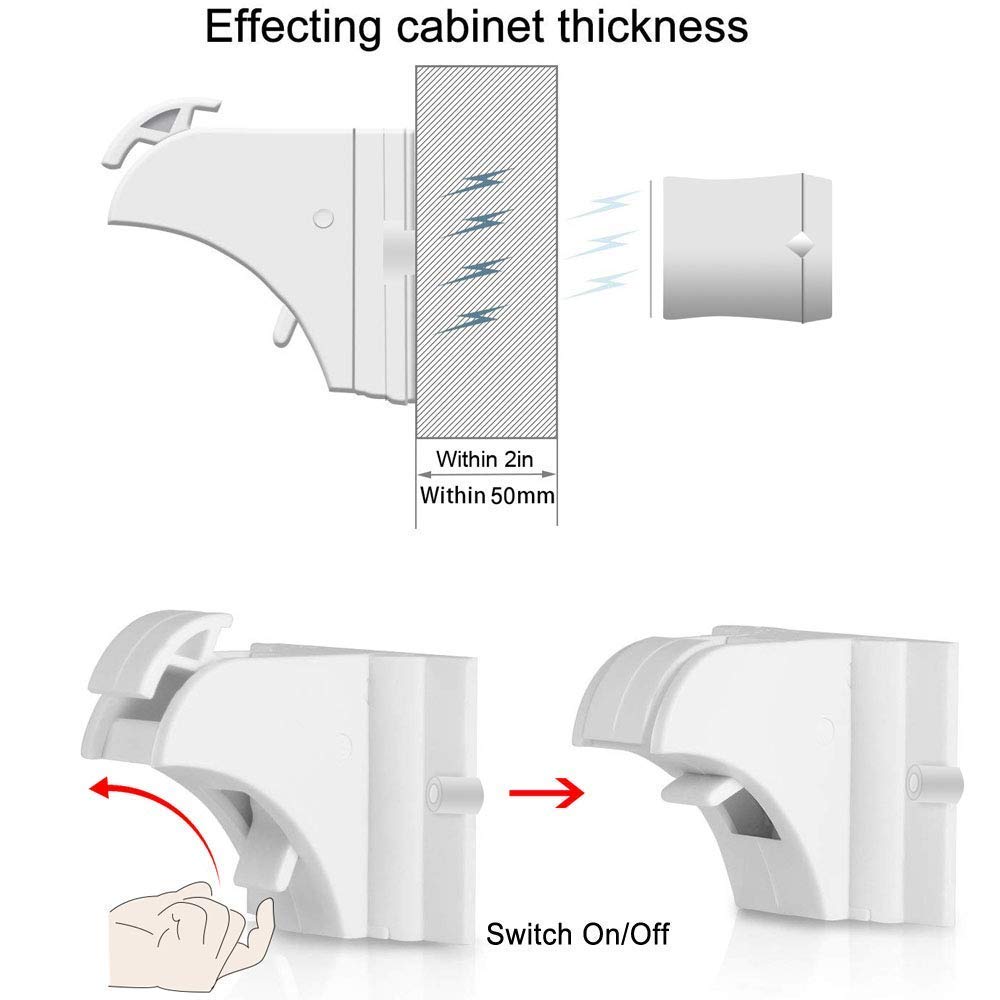 Baby Proofing Magnetic Cabinet Locks - 20 locks + 3 keys Total - Bundle 2 items - 20 Locks with Extra Child Proof Replacement Magnet Key