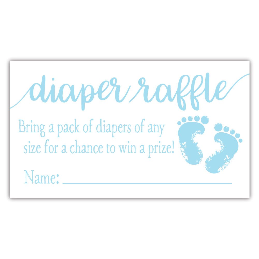 50 Blue Baby Feet Diaper Raffle Tickets - Boy Baby Shower Game
