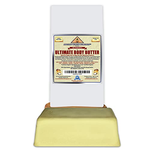 ANCIENT HEALTH REMEDIES Organic Shea, Cocoa, Mango Butter ULTIMATE BODY BUTTER Raw, Unrefined Skincare Ingredient for Homemade DIY Lotion Making, Baby Care and Hand Creams (USA) (2 LB)