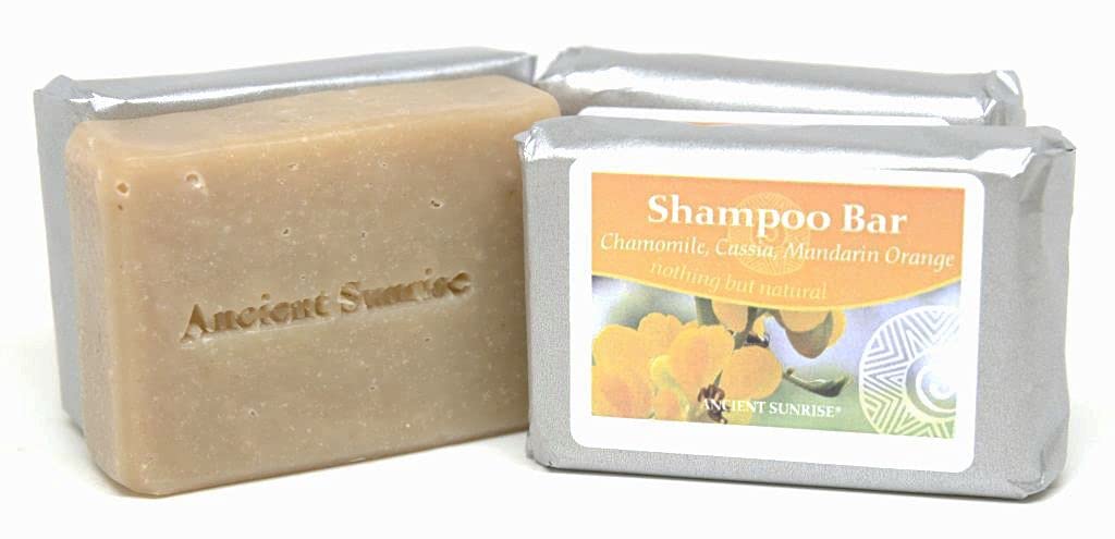 Ancient Sunrise Shampoo Bar- Chamomile, Cassia and Manadrin Orange - Conditions and adds shine to dull hair -soothes dry scalp
