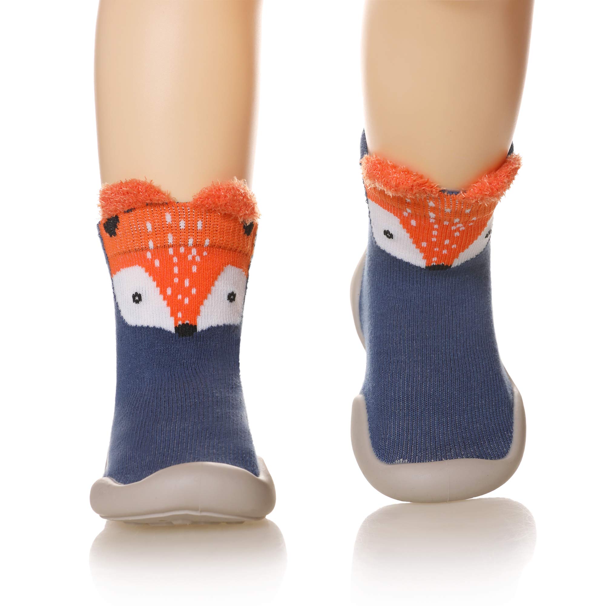 Baby Shoes Toddler Boys Girls First Walking Socks Shoes Non-Skid Slipper Indoor Floor Sneakers for Unisex Newborn Infants(Blue, Small)