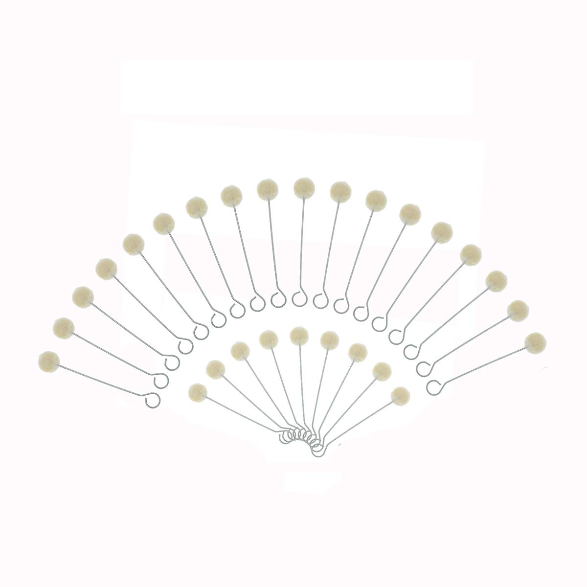 100 Pieces Wool Daubers Ball Brush Leather Dye Tool with Metal Handle for DIY Crafts Projects