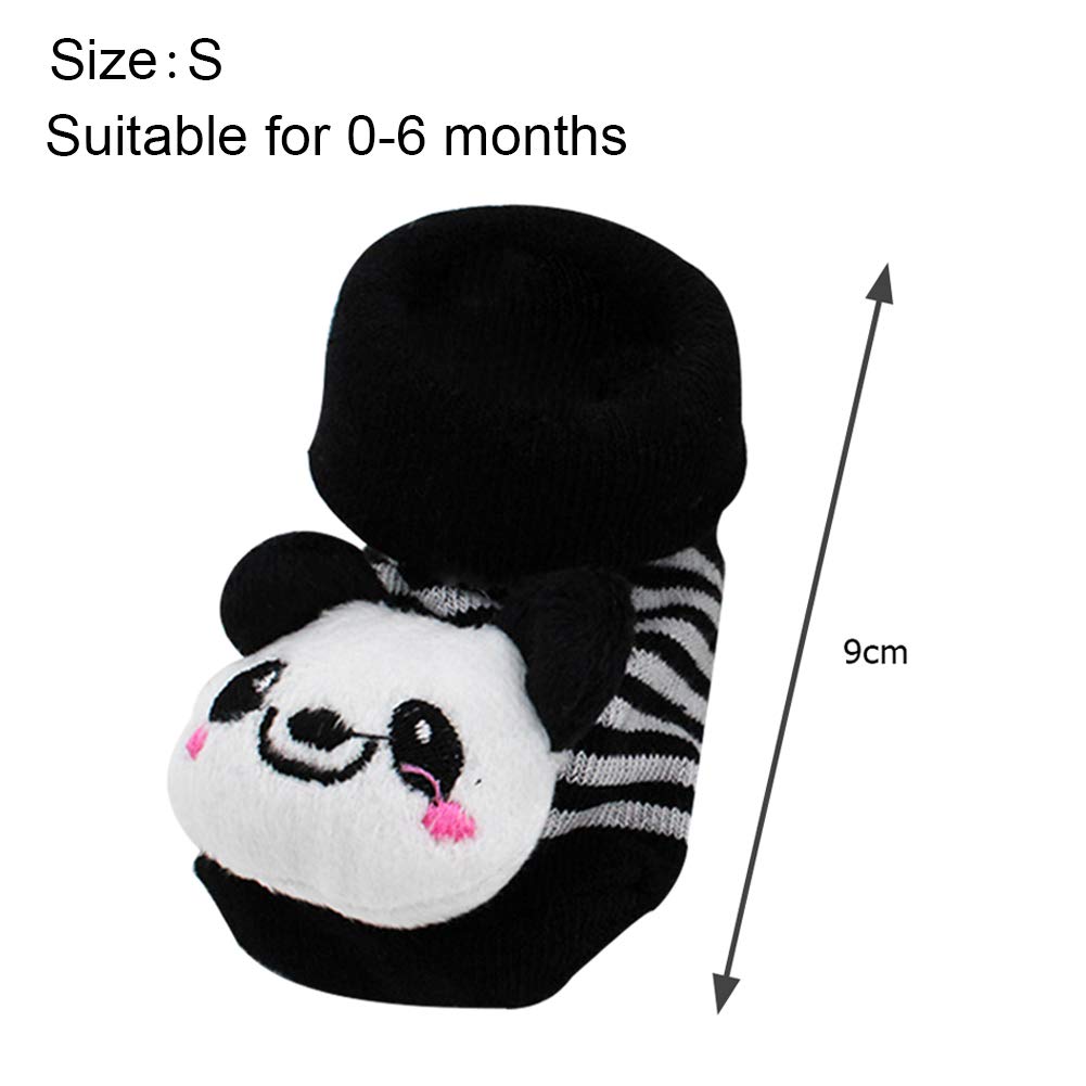 6 Pairs Baby Socks Boys Girls 3D Cartoon Anti-Skid Baby Booties Sock Slippers