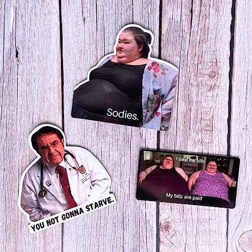 3 PC Funny Dr Now Magnets | Dr. Nowzaradan Magnet Fridge You Not Gonna Starve Why You Eat So Much Lost Pounds Merchandise 1000lb Sisters Amy Slaton Set for Fun Kitchen Accessories
