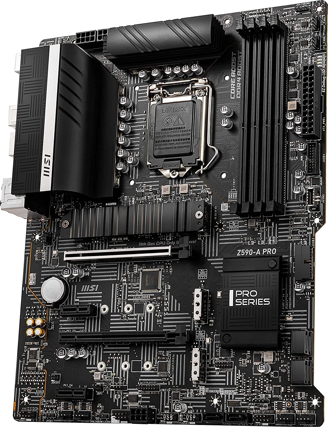 MSI Z590-A PRO ProSeries Computer Gaming Motherboard (ATX, 11th/10th Gen Intel Core, LGA 1200 Socket, DDR4, PCIe 4, M.2 Slots, USB 3.2 Gen 2, 2.5G LAN, DP/HDMI) Intel PC Motherboards (Renewed)