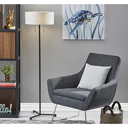 Adesso 1557-01 Wesley Floor Lamp, 60 in, 2 x 60W, Black, 1 Floor Lamp