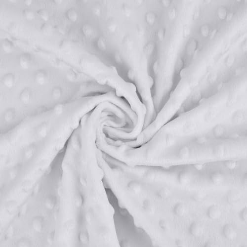 American Baby Company Heavenly Soft Chenille Receiving Blanket, 2-Layer Design with Minky Dot & Silky Satin, White, 30" x 40" for Boys and Girls