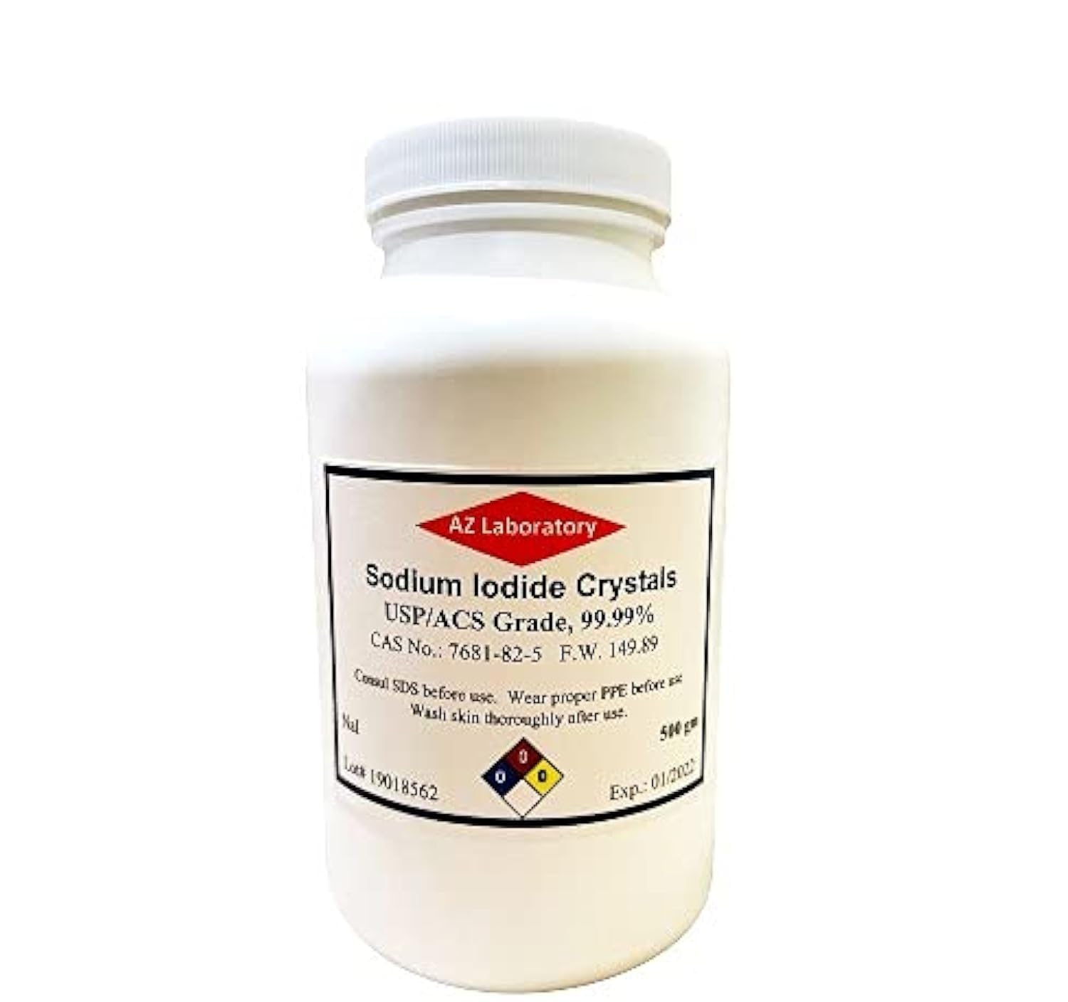 Sodium Iodide, Ultra Pure, Powder/Crystals, ACS/USP Grade, 500 Grams