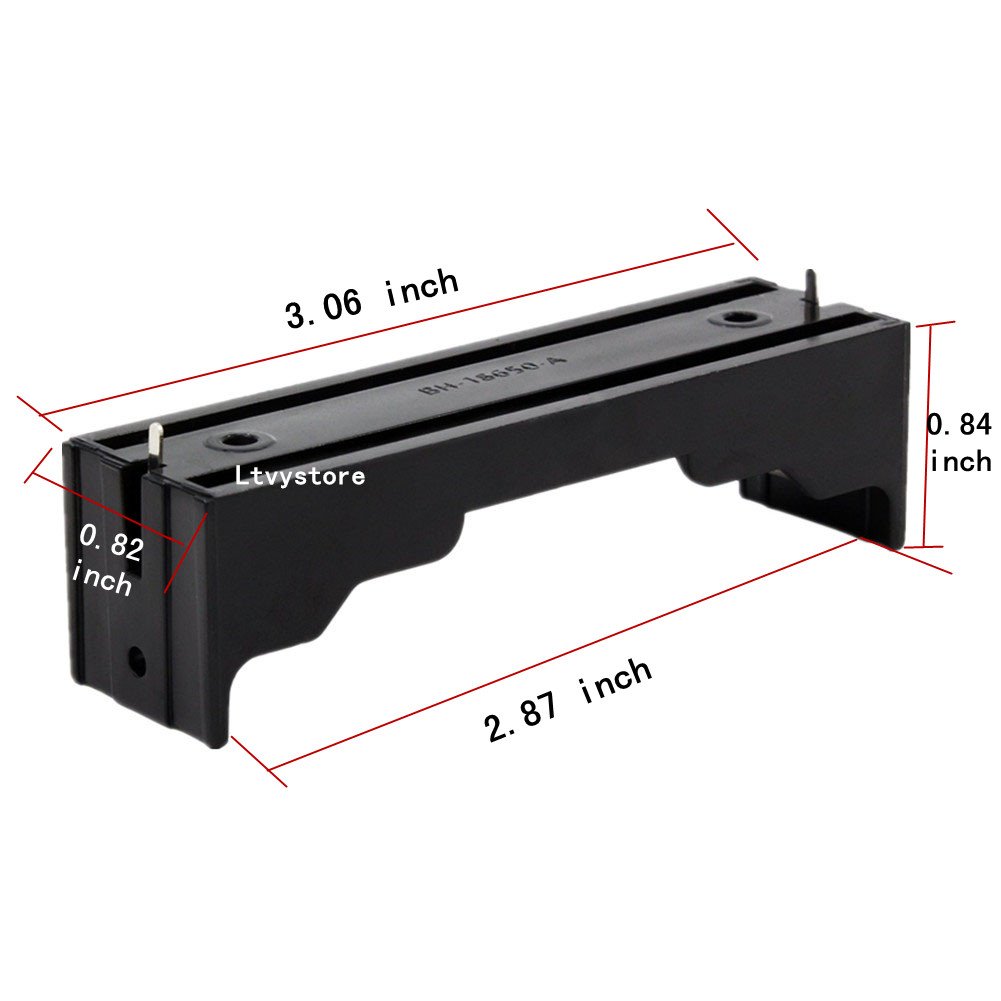 18650 Battery Case Holder, 10 Pcs 1 Slots x 3.7V DIY Battery Storage Box, in Parallel Black Plastic Batteries Case with Pin for 1 x 18650, by Ltvystore