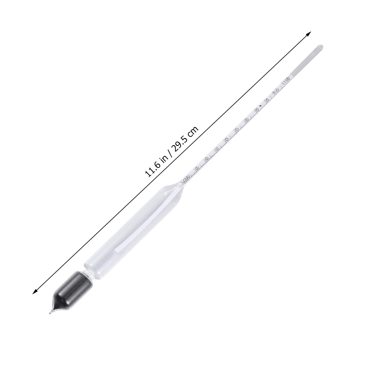 2Pcs Glass Hydrometer Densitometer Glass Float Meter, Pram,Light Meter (1.1-1.2)