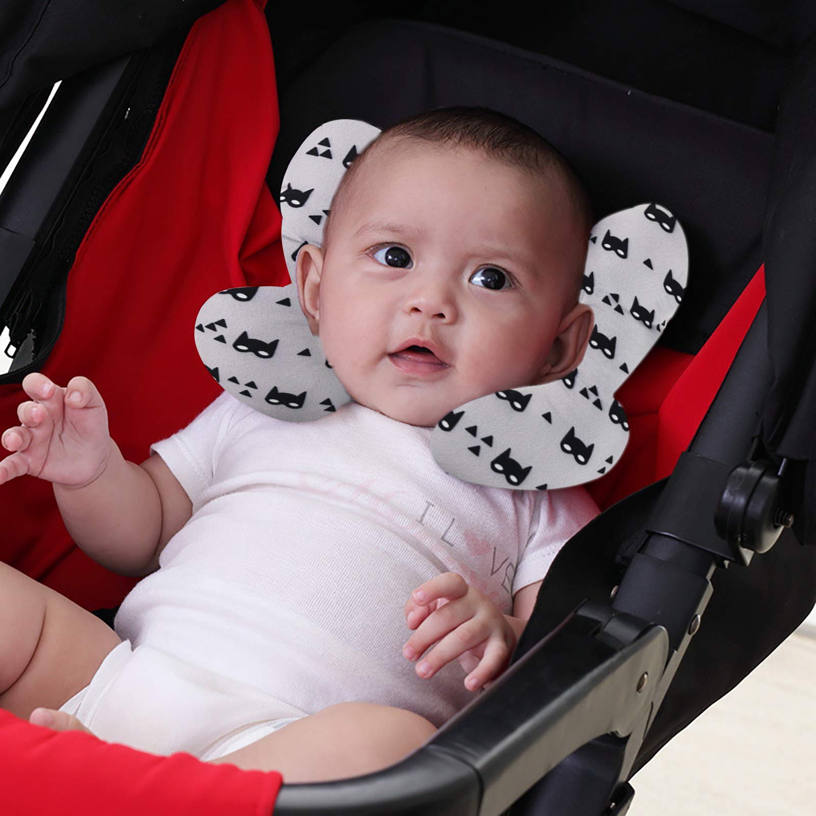 kekafu Baby Travel Pillow, Infant Head and Neck Support Pillow for Car Seat, Pushchair, for 0-1 Years Old Baby