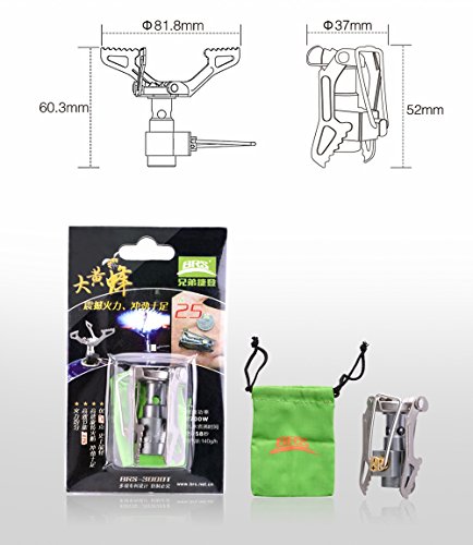 25g Super Lightweight Mini Pocket One-Piece Titanium Alloy Outdoor Cooking Burner Folding Camping Gas Stove Mini Camping Stove Ultralight for BBQ Picnic Cookout