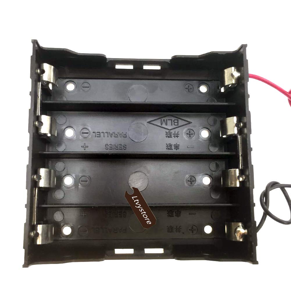 18650 Battery Case Holder, 3 Pcs 4 Slots x 3.7V 14.8Volt DIY Battery Storage Box, in Series Black Plastic Batteries Case for 4 x 18650 Ltvystore