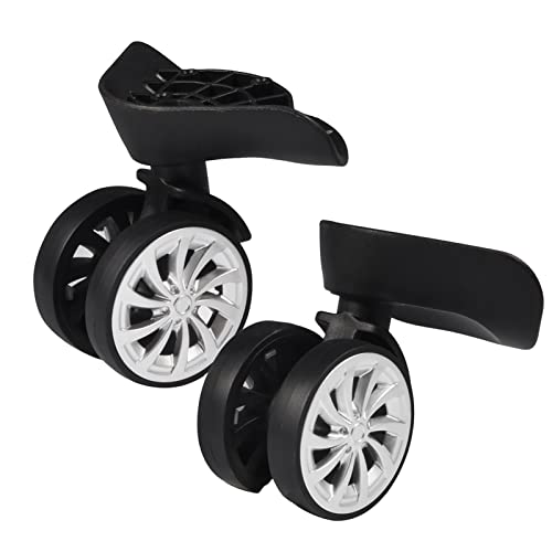 2Pcs Replacement Swivel Wheels, 360 ° Swivel Plastic Luggage Suitcase Wheels, Universal Wheel Draw‑Bar Box Accessory-Black