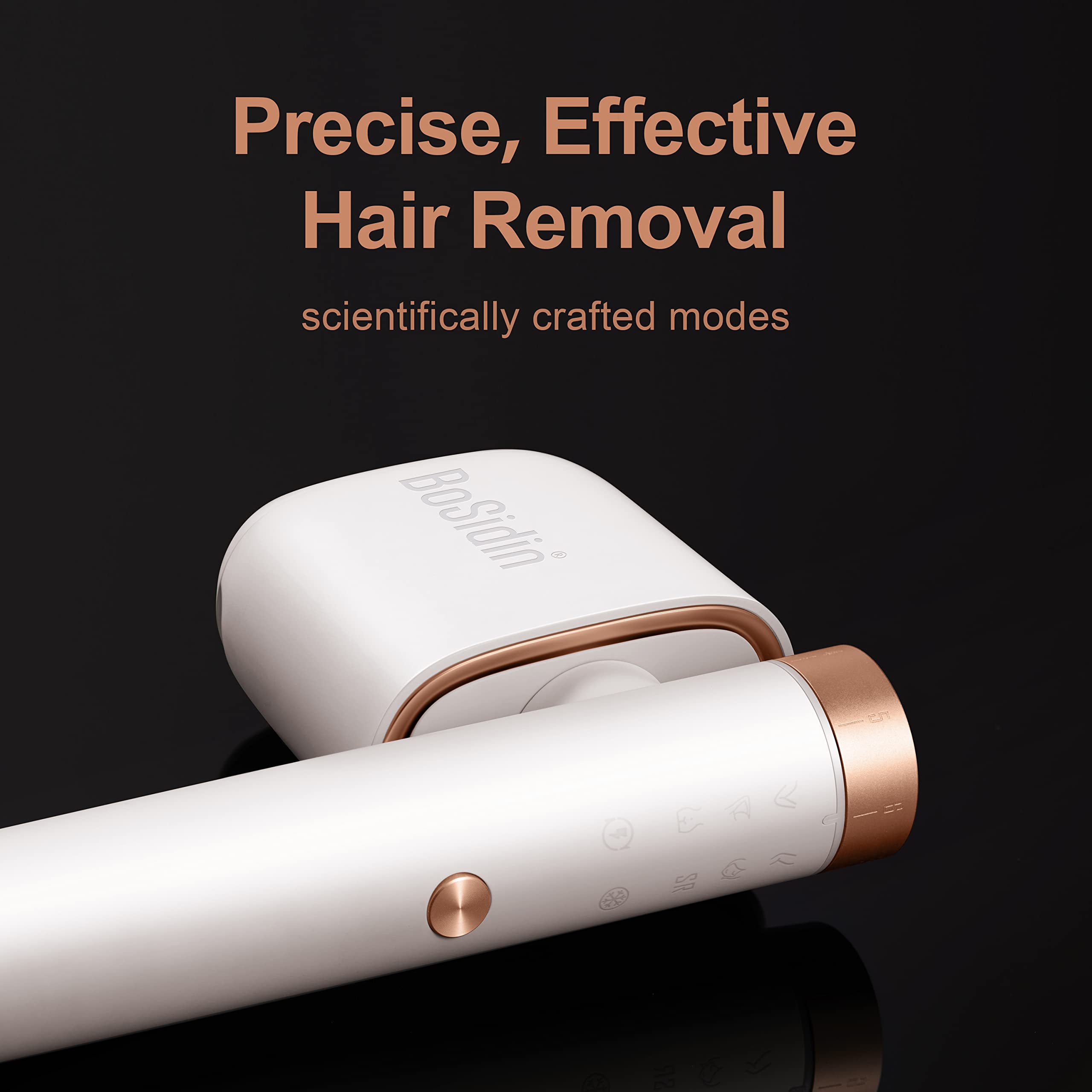 BoSidin Pro Permanent Hair Removal Device, Precision for Facial Peach Fuzz, Underarms, Bikini Line and Legs (White)