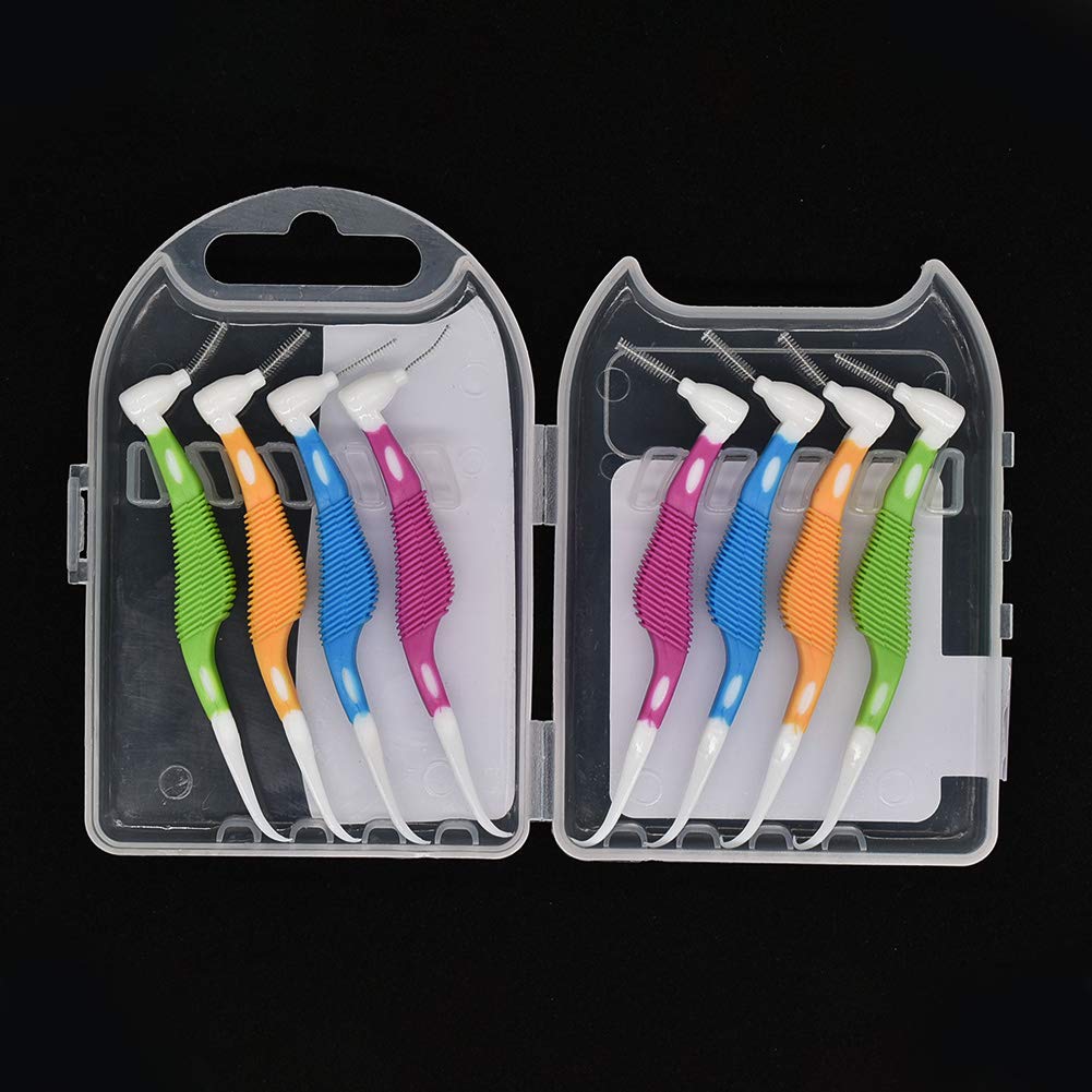 Angzhili 10 pcs Orthodontic Interdental Brush Mini Brush with Toothpick,Tooth Cleaning Tool