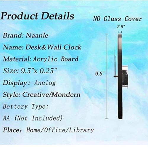 Naanle Cool Space Basketball Player Round Wall Clock, 9.5 Inch Silent Battery Operated Quartz Analog Quiet Desk Clock for Home,Office,School