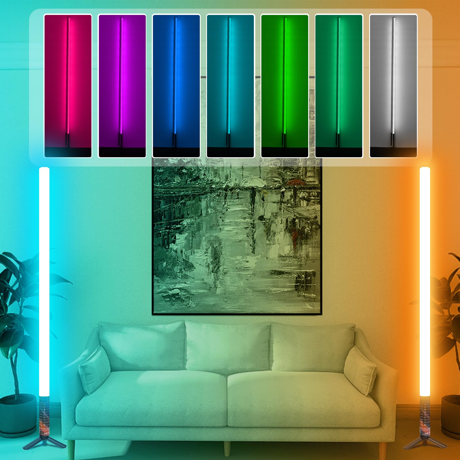 2 Pack 4ft Portable Battery Powered Tube Light 120cm Handheld LED Tube Lights with Tripods, 500 Vivid Effects, for DJ Lighting, Dance Club and Photography, Light Painting, YouTube, Night Bar, Party