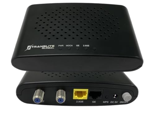 Translite Global MoCA 2.5 with 2 Ethernet Ports - Ethernet Over Coaxial Adapter | 1 x 2.5 Gbps Ethernet Port + 1 x 1 Gbps Ethernet Port | Model: TL-MC85