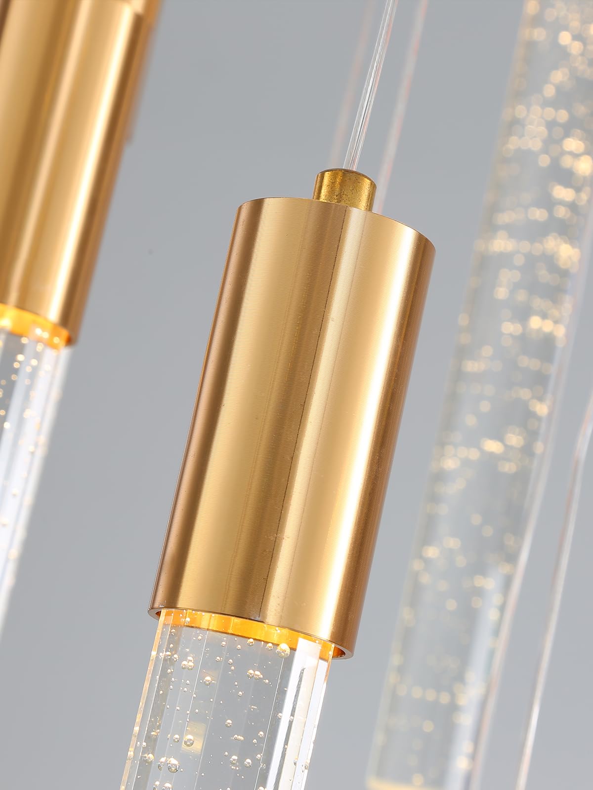12 Lights 118" Modern High Ceiling Chandelier Crystal Gold Light Fixtures Dimmable Long Hanging Pendant Lighting Fixtures for Staircase Living Room Foyer Hallway Flush Mount Ceiling Light Polished