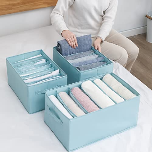 3 PCS Wardrobe Clothes Organizer,Clothing Storage Bins,Closet Organizer,Drawer Organizers for Clothing,Foldable Closet Clothes Divider for Pant Towel Scarf Sweater Sweatshirt Baby