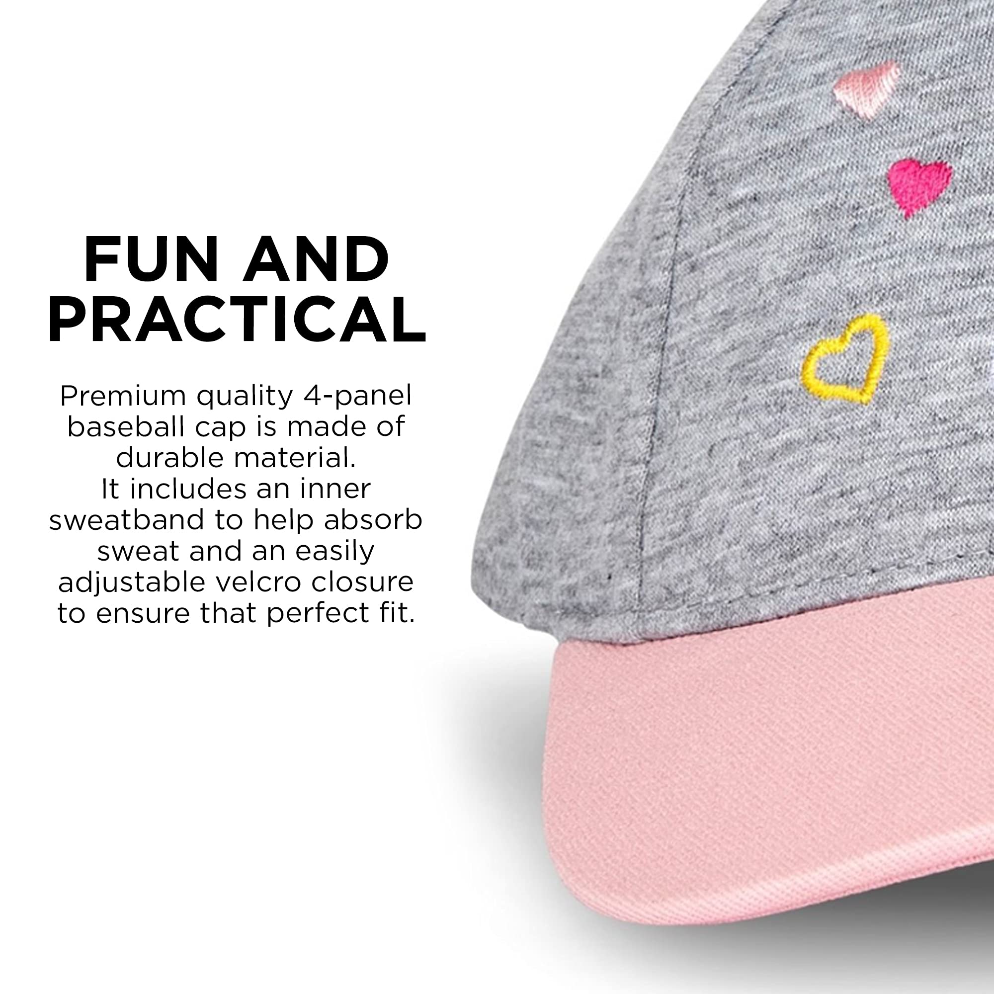 Hasbro Baby Girls Cap, Peppa Pig Adjustable Toddler Hat for Ages 2-4 Baseball Cap, White, 2-4T US