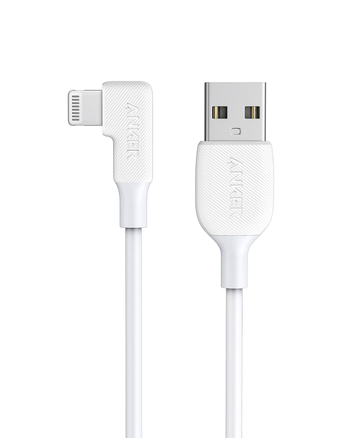 Anker USB-A to 90 Degree Lightning Cable (3 ft), MFi Certified, Compatible for iPhone SE / 11 Pro/X/XS/XR / 8 Plus/AirPods Pro, iPad 8, iPod Touch, and More(White)