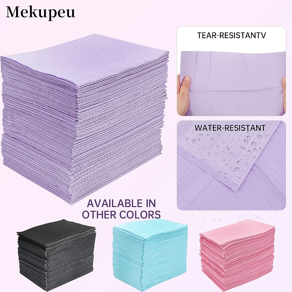 Mekupeu 125 PCS Disposable Waterproof Tattoo Table Covers Dental Bib Sheets Cloths Tattoo Supplies 13" x 18" inch (Pink)