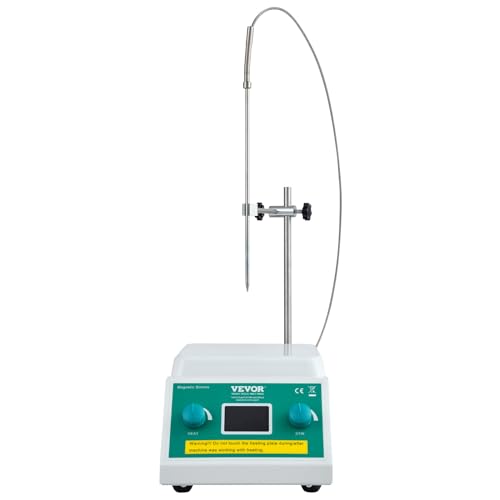VEVOR Magnetic Stirrer Hot Plate, 500W Heating Power 2000ml Lab Stirrer 572°F/300°C 200-2000 RPM Digital Magnetic Stirrer with 7" Ceramic Coated Heating Plate Magnetic Mixing