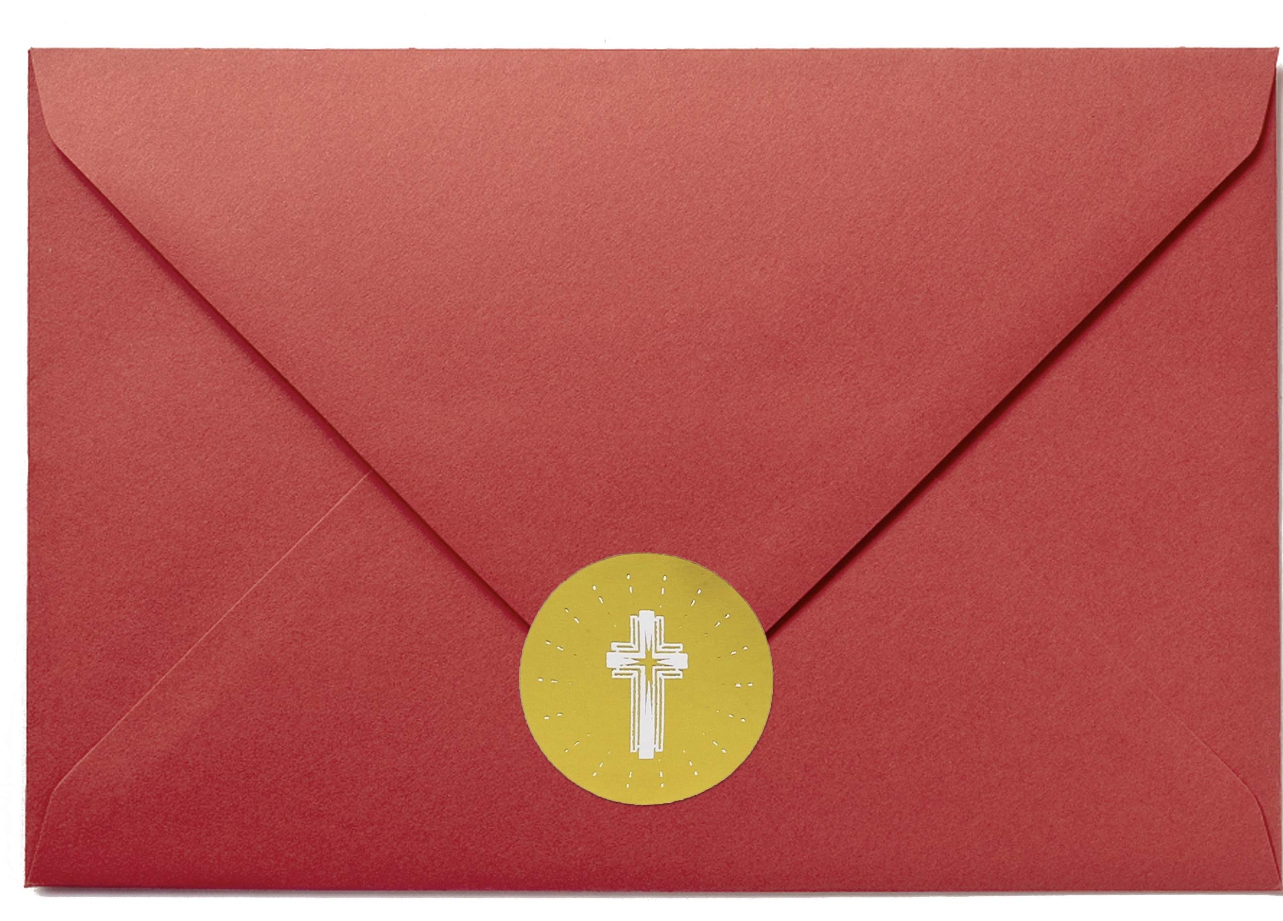 500 Christian Stickers | Faith Stickers for Baptism, Confirmation, Christening, First Communion | Gold Cross Religious Stickers