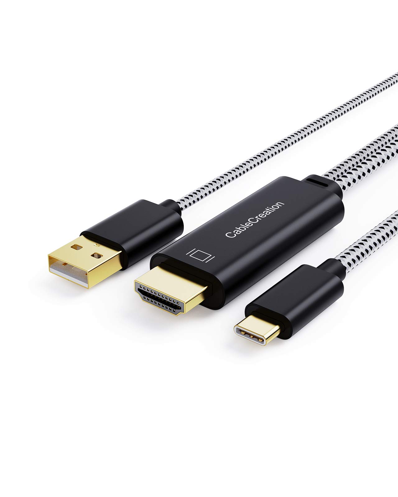 CableCreation USB C to HDMI Cable with USB Charge 6FT, Type C to HDMI Cord, HDMI to USB C Cable Compatible with Devices Which Support DP Alt Mode, iPhone 16 15 Pro/Promax/Plus, MacBook Pro/Air, iPad