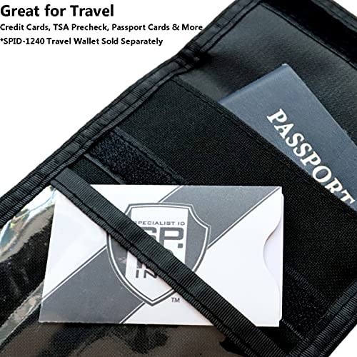 2 Pack - Heavy Duty RFID Blocking Sleeves to Protect Credit, Smart & Identity Embedded Chip Cards from Identity Scanner Theft - Slim Badge Holder for Wallet, Purse, Travel Bag & More by Specialist ID USA