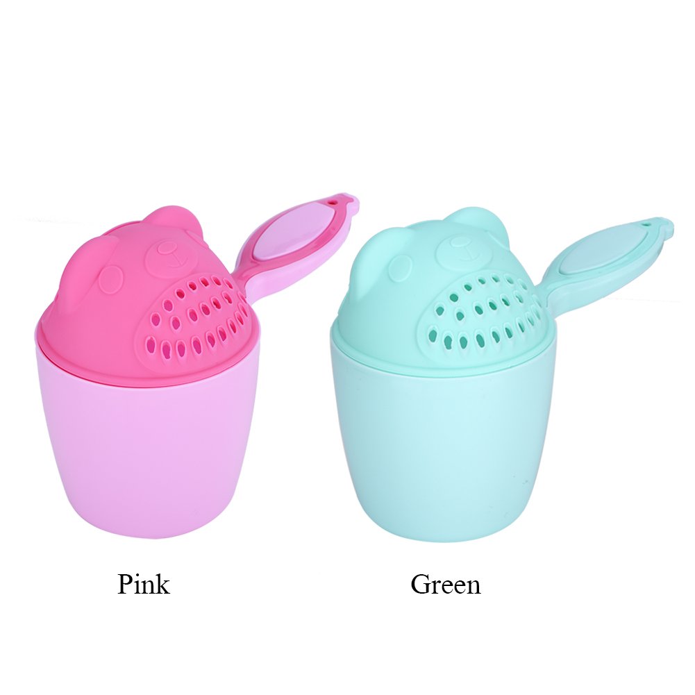Baby Shampoo Rinse Cup Waterfall Rinser Bath Cup Kid Wash Hair Bathing Flusher Eye for Kids(Green)