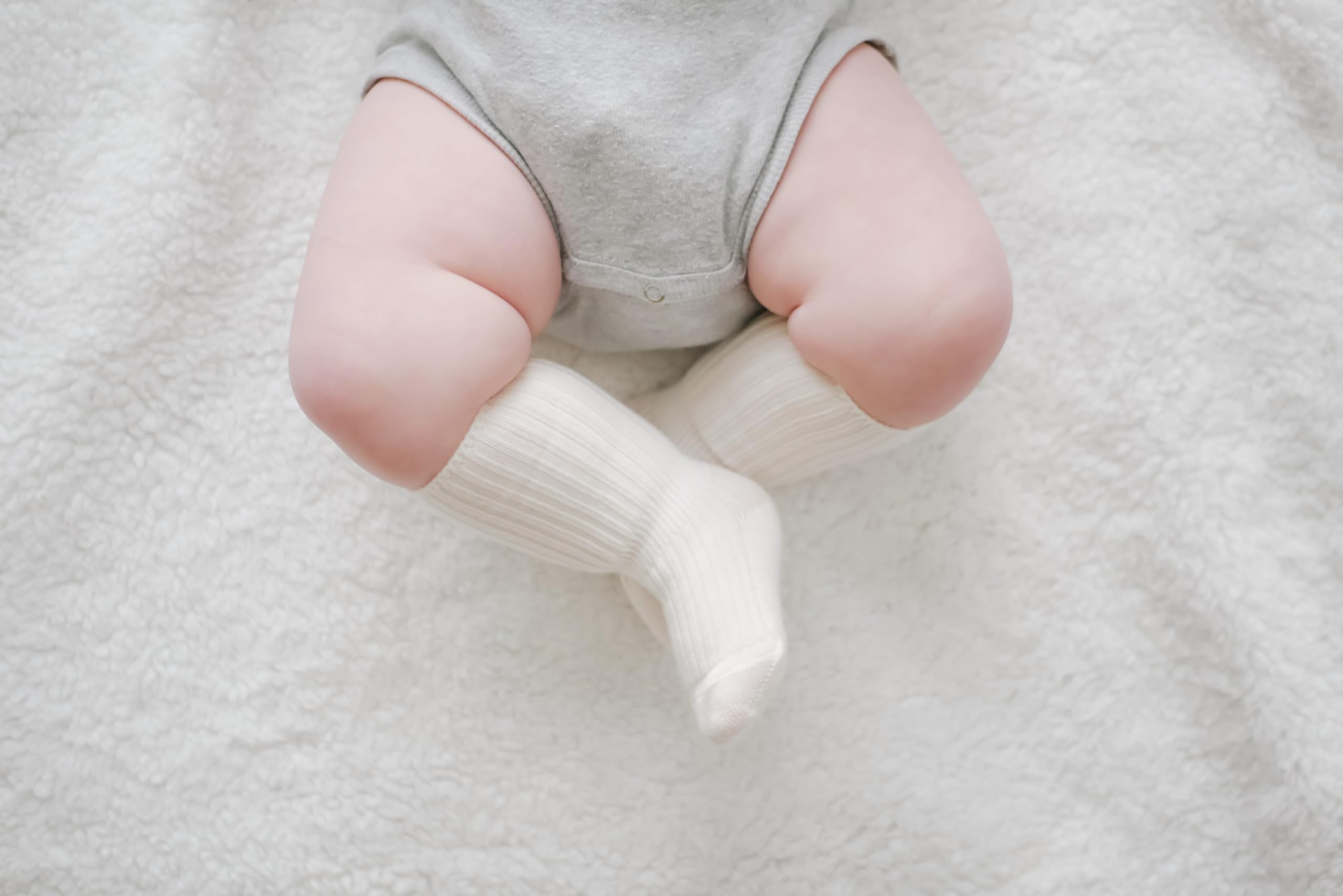 Woolino Wool Baby Socks from, Washable Merino Wool Infant Toddler Kids Socks, 6-12 Months, Cocoa/White (Pack of 3)