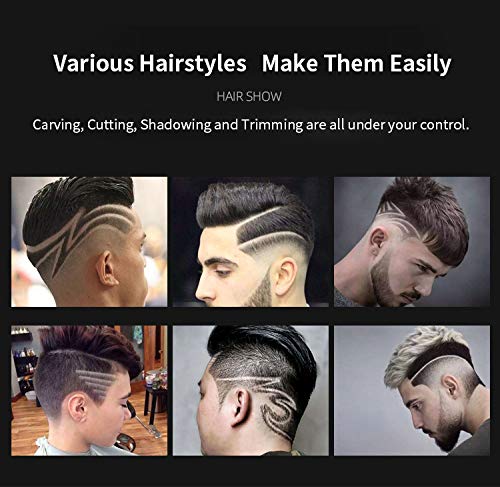 You future Hair Clippers for Men, Professional Trimmer Zero Gapped T-Blade Cordless 3 Speed Rechargeable Edgers Electric Beard Shaver Haircut & Grooming Kit LCD Display(Skeleton Pattern) (T88)