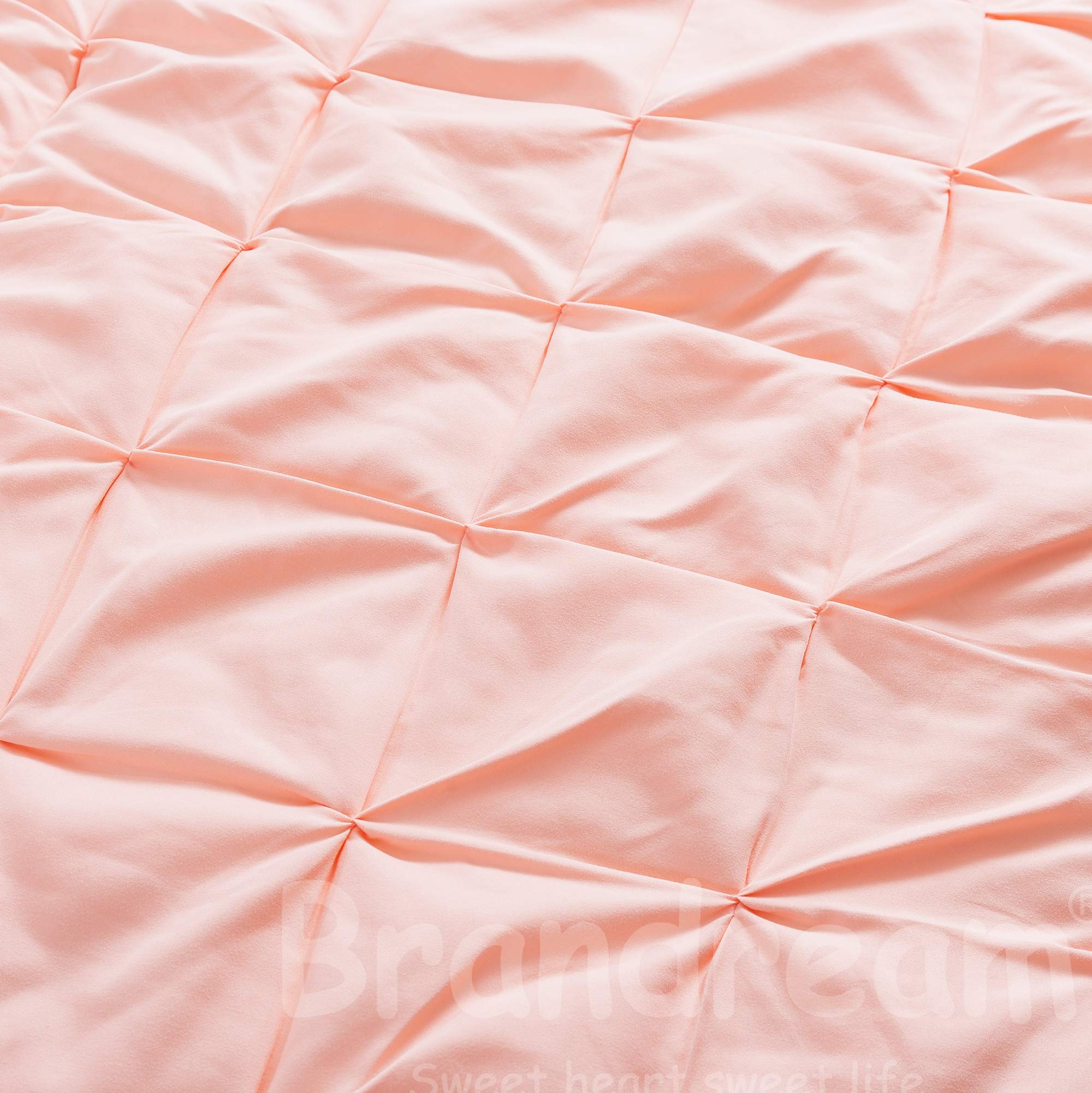 Brandream Girls Crib Bedding Pink Nursery Bedding Princess Pintuck 3 Piece Baby Comforter Set, Jade Pink