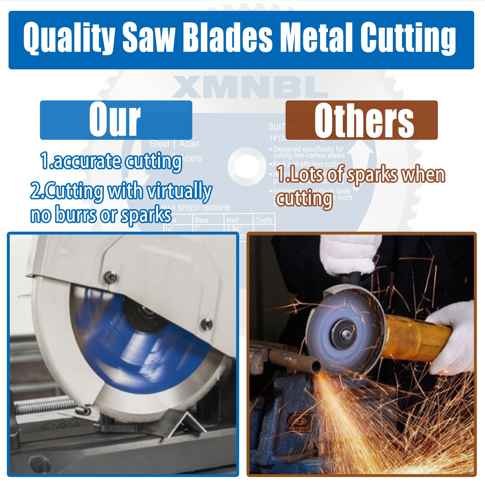 14 Inch Metal Cutting Saw Blade,Replacement for Evolution 14 Inch Metal Saw Blade for Evolution S355MCS S355CPS S355CPSL S380CPS Metal Cutting Saw,14 Inch x 66 Teeth,1 Inch Center Shaft