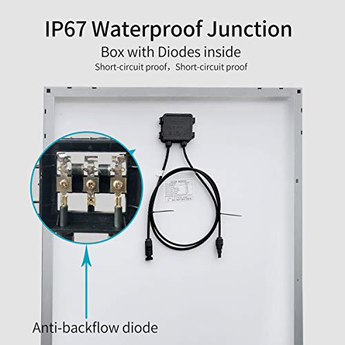 120 Watt Monocrystalline 12V Solar Panel High Efficiency Mono Module RV Marine Boat Off Grid (1pc(120W))