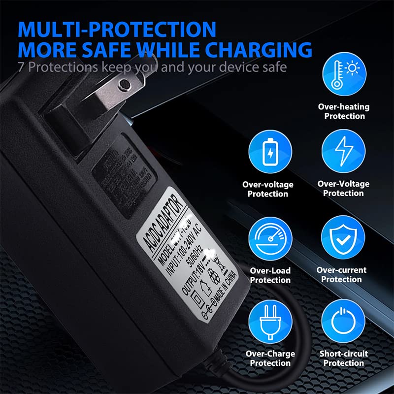 18V 2.5A AC DC Power Supply Adapter Compatible for Altec Lansing Rockbox XL IMW999 STL Altec Lansing IMW889 IMW1500 T612 Speaker, Brookstone Big Blue Studio Party Bluetooth Speakers Charger Cable Cord