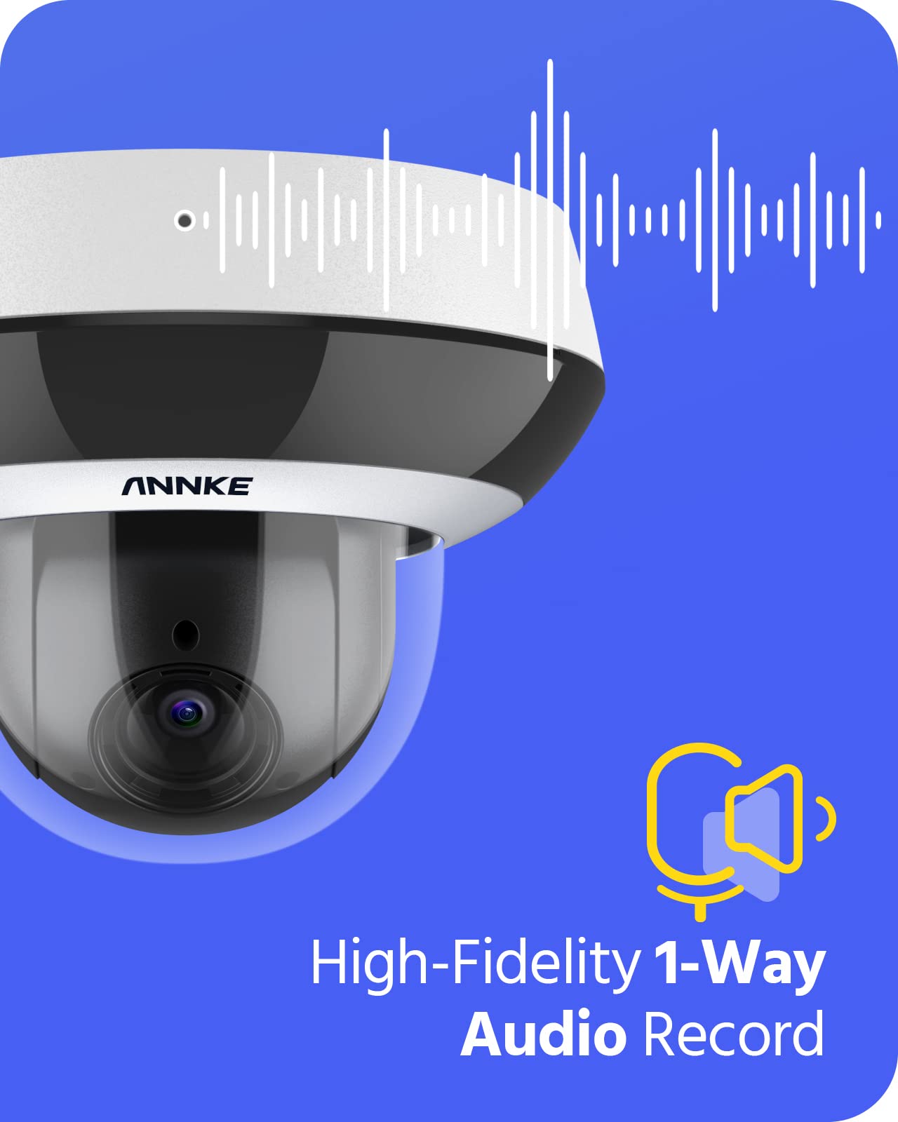 ANNKE CZ400 4MP PoE IP Audio Security Camera, PTZ CCTV Dome Camera with AI Human, 4X Optical Zoom, H.265+ Color Night Vision, Pan & Tilt, Auto Focus, RTSP, IP66 Waterproof for Outdoor